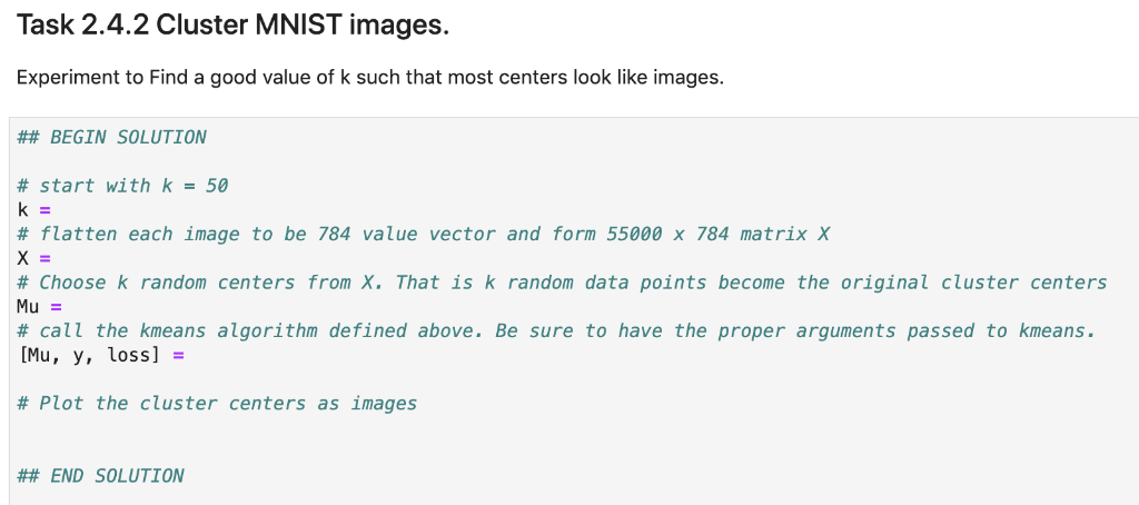Task 2.1 import data from MNIST In this task we will | Chegg.com