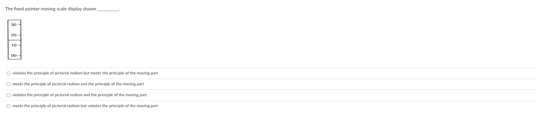 Solved The fixed pointer moving scale display shown 30 - 20- | Chegg.com