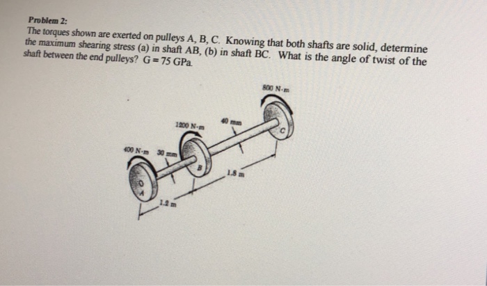 Solved Problem 2 The torques shown are exerted on pulleys A, | Chegg.com
