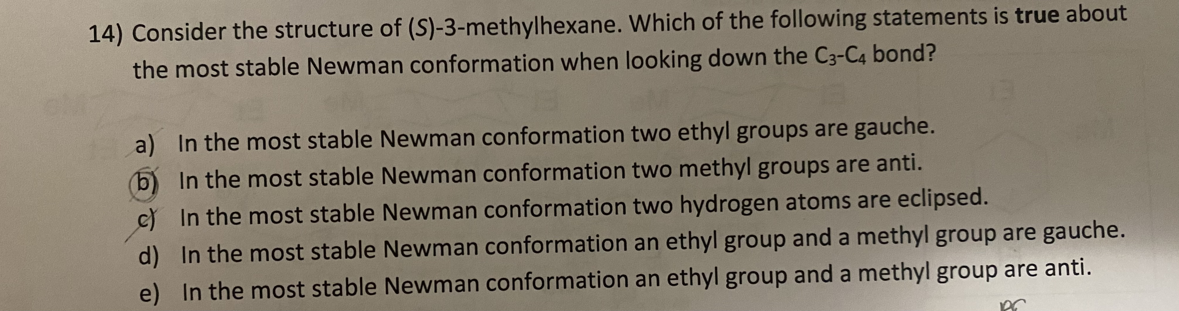 Solved Consider the structure of (S)-3-methylhexane. Which | Chegg.com