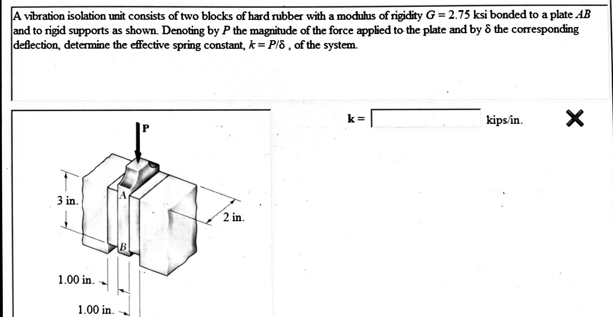 Solved A vibration isolation unit consists of two blocks of | Chegg.com