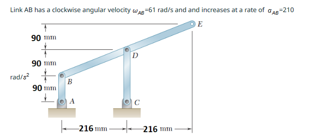 Solved Link \\( A B \\) has a clockwise angular velocity \\( | Chegg.com