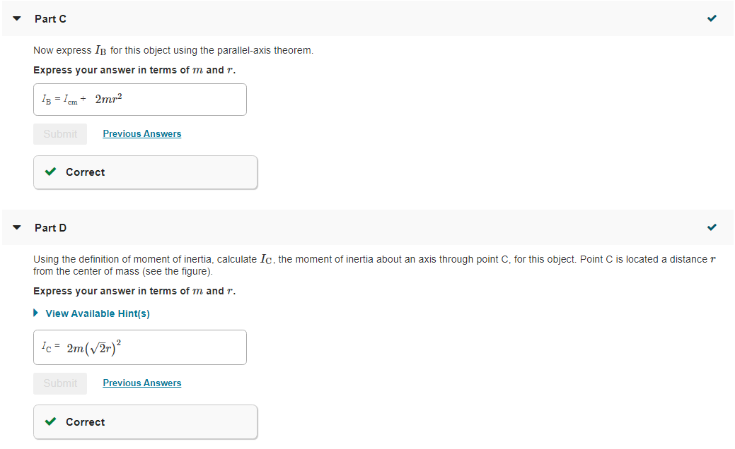 Solved Learning Goal: To understand the parallel-axis | Chegg.com