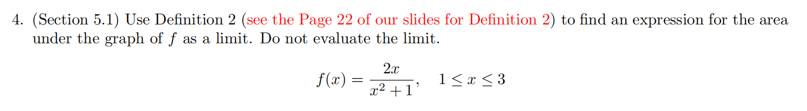 Solved (Section 5.1) ﻿Use Definition 2 (see the Page 22 ﻿of | Chegg.com