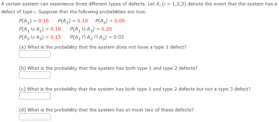 Solved certain system can experience three different types | Chegg.com