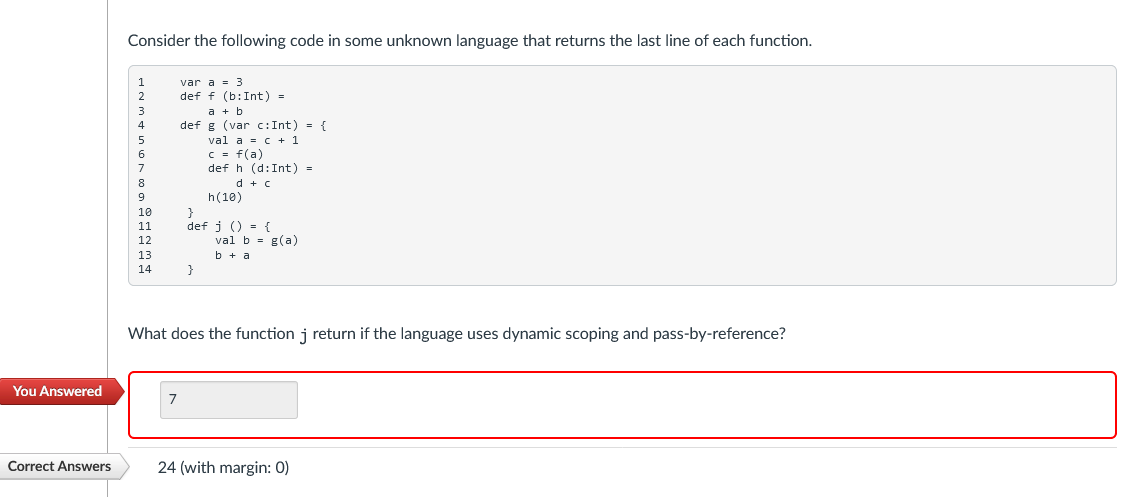 Solved I'm not understanding static scoping vs. dynamic | Chegg.com
