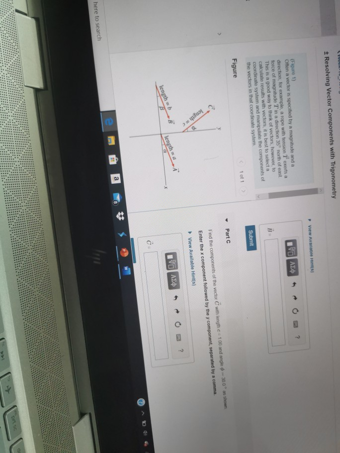 Solved Resolving Vector Components with Trigonometry View | Chegg.com