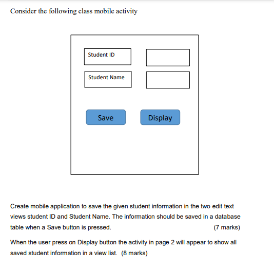 Solved Consider the following class mobile activity Create | Chegg.com