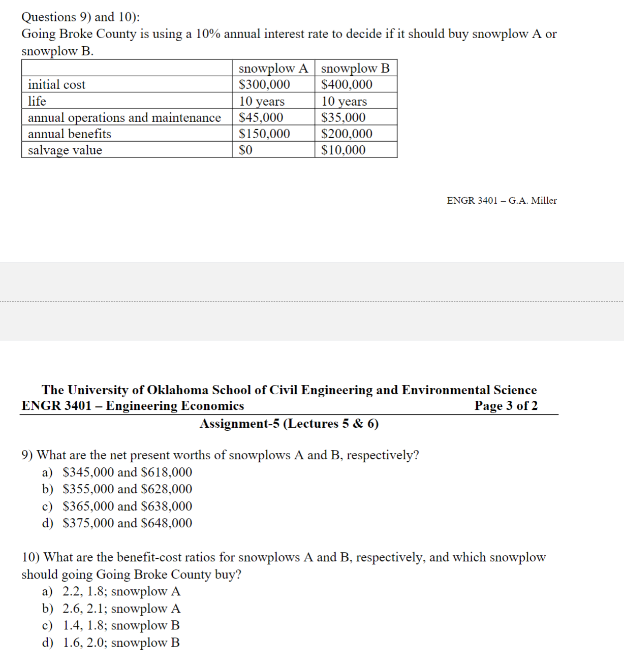 Solved Questions 9) and 10): Going Broke County is using a | Chegg.com