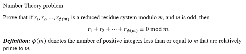 Solved Number Theory problem Prove that if rı, r2, ..., | Chegg.com