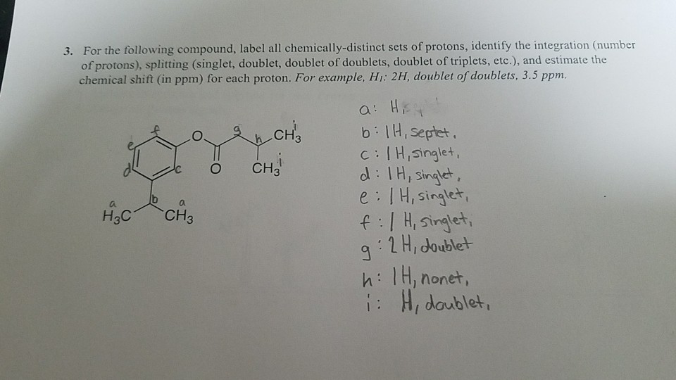 Solved 3. For the following compound, label all | Chegg.com