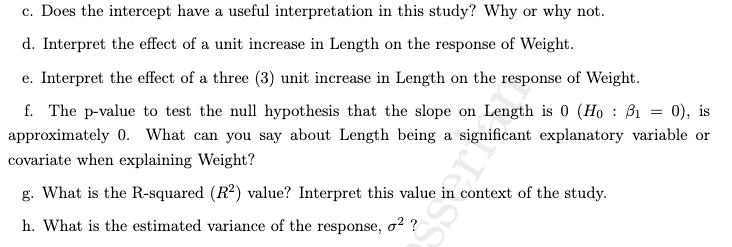 Solved 1. A study was conducted to investigate the | Chegg.com