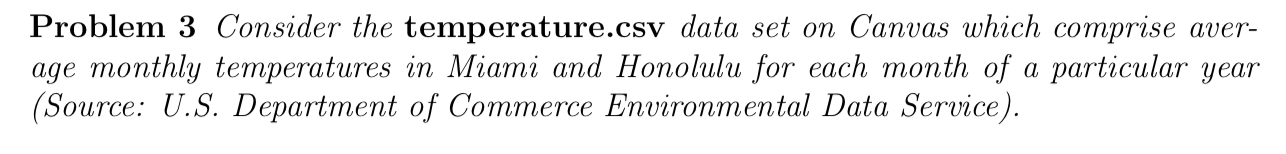 Solved Problem 3 Consider the temperature.csv data set on | Chegg.com