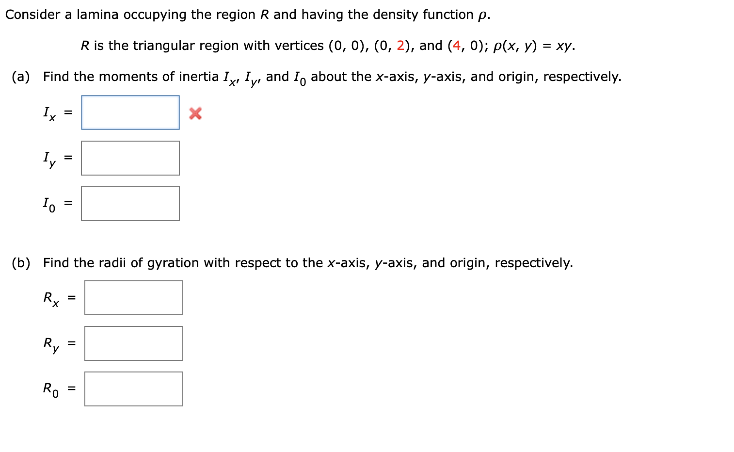 Solved Consider a lamina occupying the region R and having | Chegg.com