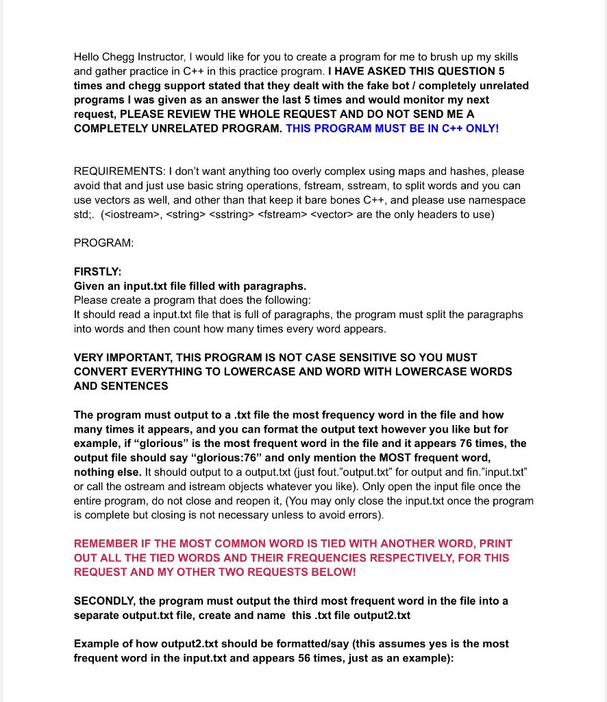 Solved Hello Chegg Instructor, I would like for you to | Chegg.com