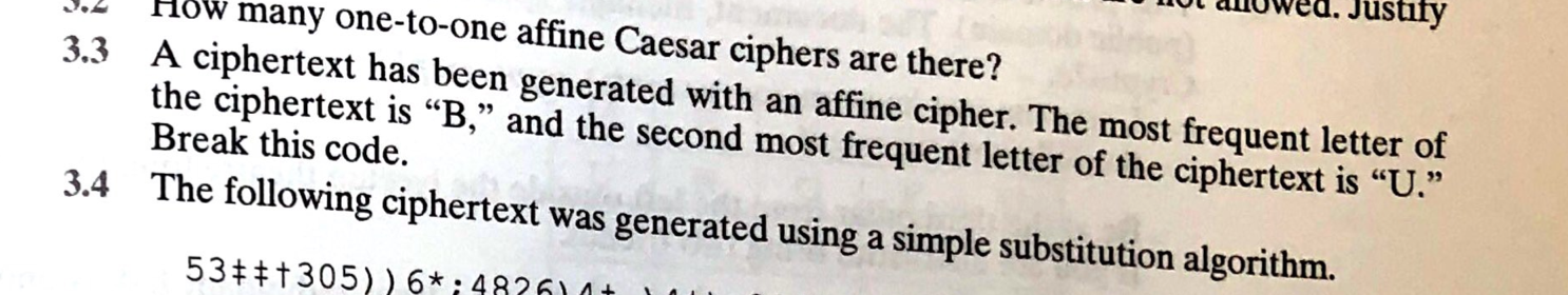 Solved 3.3 A ciphertext has been affine Caesar ciphers are | Chegg.com Solved 3.3 A ciphertext has been affine Caesar ciphers are | Chegg.com