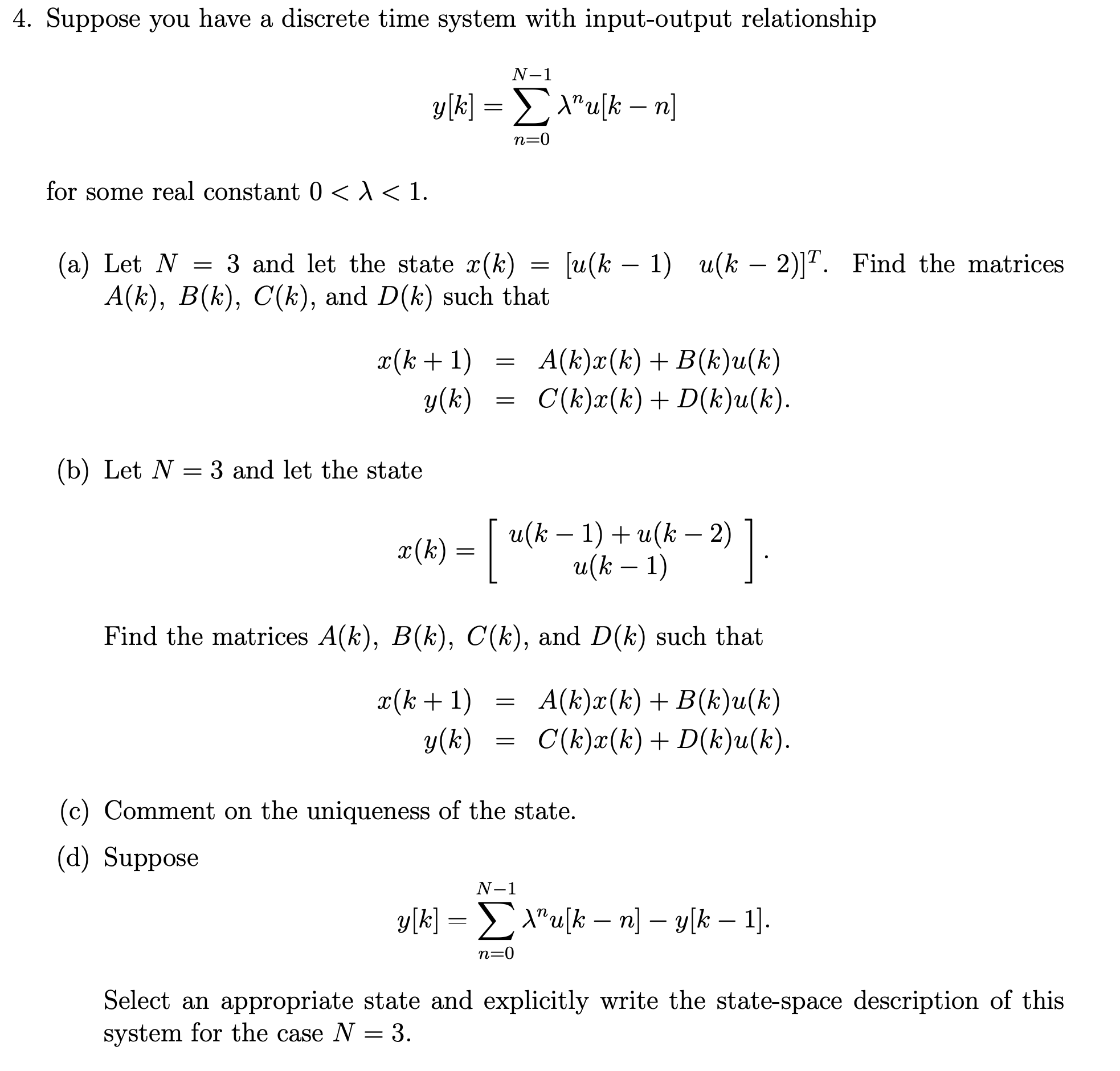 Solved Suppose you have a discrete time system with | Chegg.com