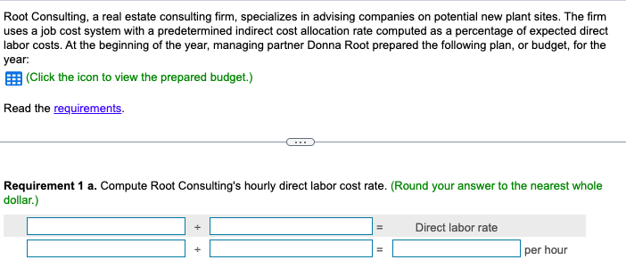Solved Root Consulting, a real estate consulting firm, | Chegg.com