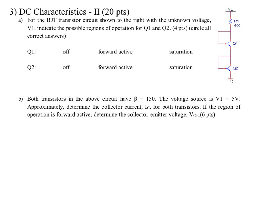 Solved 2) For all BJT problems, you may assume Vthermal ~ | Chegg.com