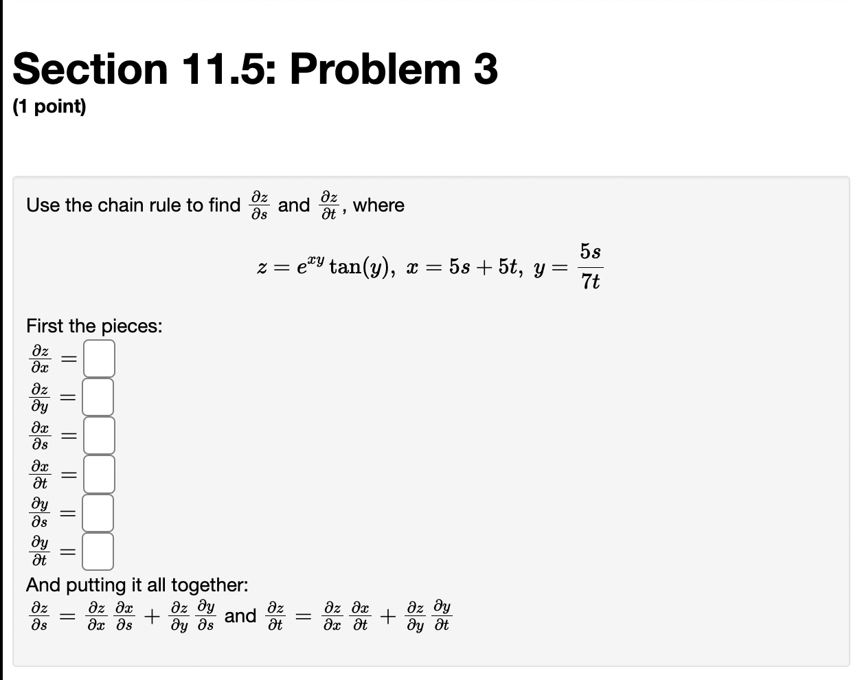 Solved Use The Chain Rule To Find ∂s∂z And ∂t∂z Where