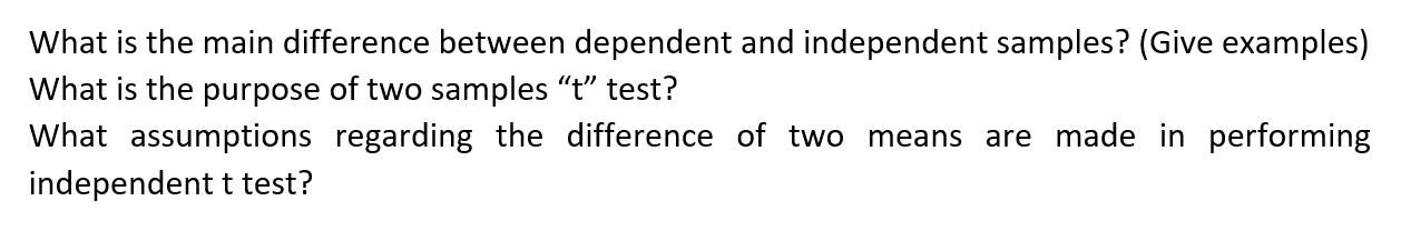Solved What is the main difference between dependent and | Chegg.com