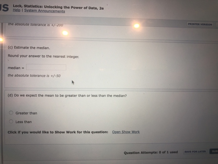 Solved Lock, Statistics: Unlocking the Power of Data, 2e | Chegg.com