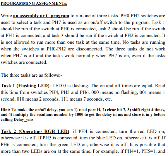 PROGRAMMING ASSIGNMENTS: Write an assembly or C | Chegg.com