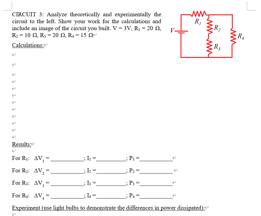 Solved w R CIRCUIT 3: Analyze theoretically and | Chegg.com