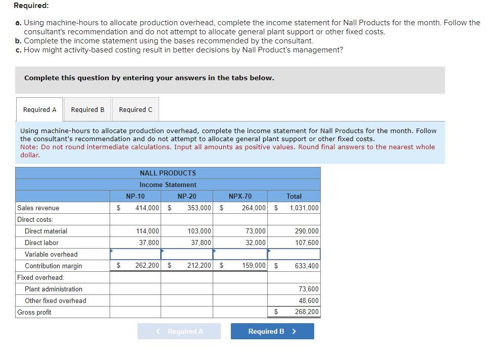 Solved Nall Products manufactures a wide variety of products | Chegg.com