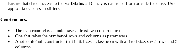 Solved You're tasked with creating a seat reservation system | Chegg.com