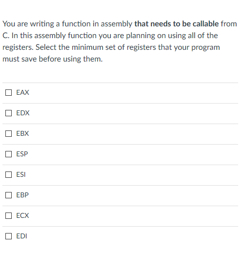 You are writing a function in assembly that needs to | Chegg.com