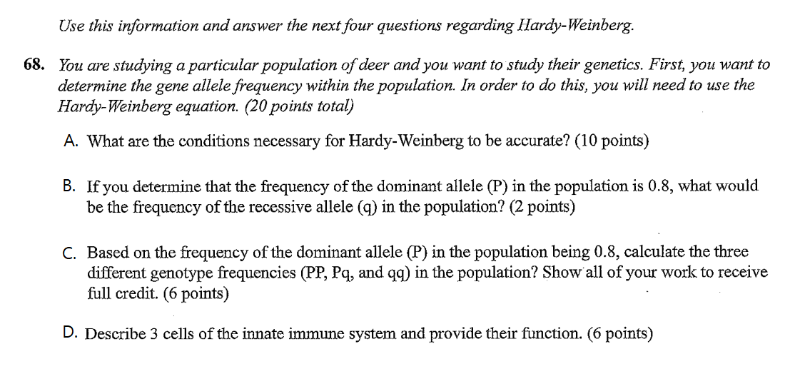 Solved Use this information and answer the next four | Chegg.com