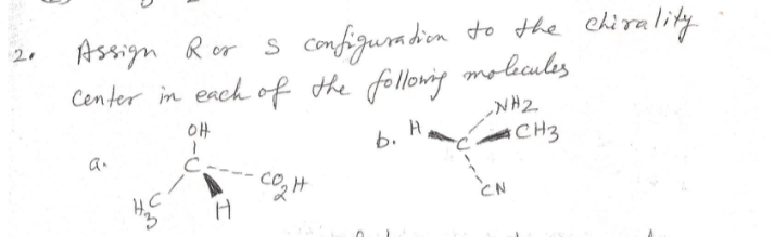 Solved 2. Assign Ror s configuration to the chirality center | Chegg.com