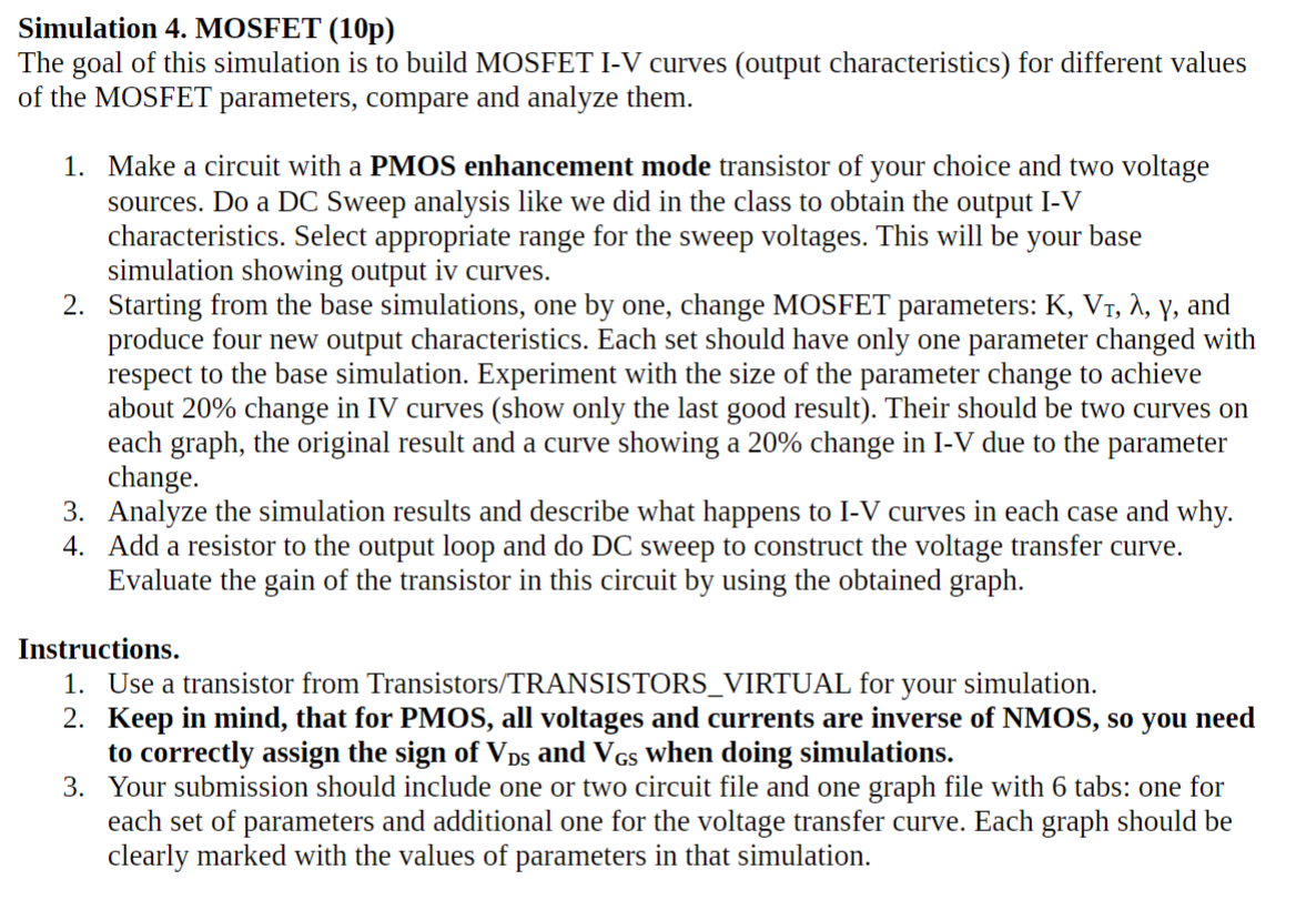 Of The Mosfet Parameters Compare And Analyze Them