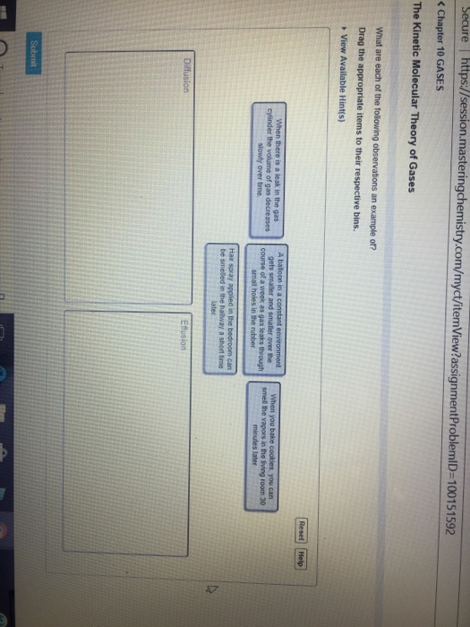 Solved The Kinetic Molecular Theory of Gases Part A Which of | Chegg.com