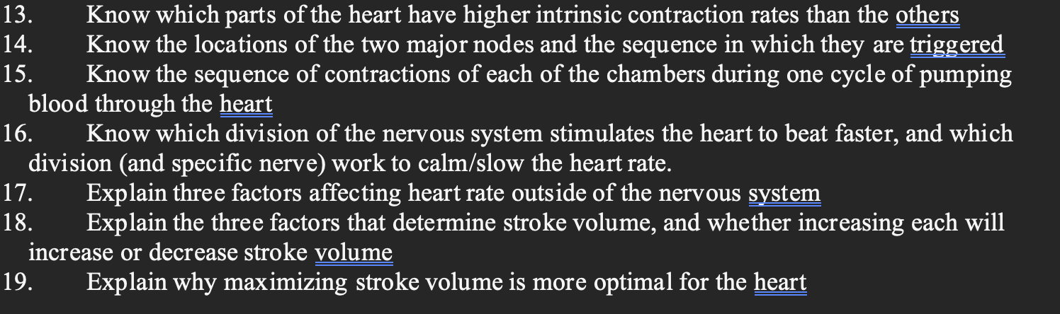 Solved 13. Know which parts of the heart have higher | Chegg.com