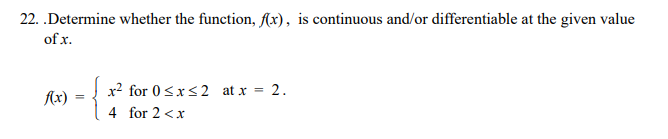 Solved Determine whether the function, , is continuous | Chegg.com