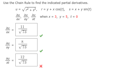 Solved Use the Chain Rule to find the indicated partial | Chegg.com
