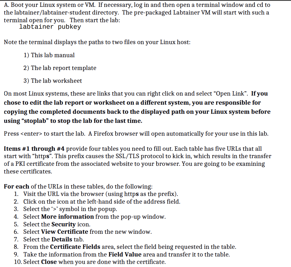 Solved A. Boot your Linux system or VM. If necessary, log in | Chegg.com