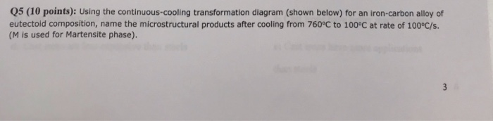 Solved Q5 (10 points): Using the continuous-cooling | Chegg.com