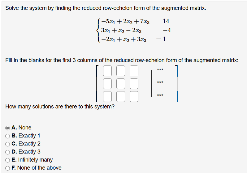 Solved Solve the system by finding the reduced row-echelon | Chegg.com