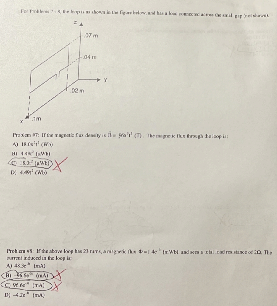 Solved Electromagnetics problems Answer step by step with | Chegg.com