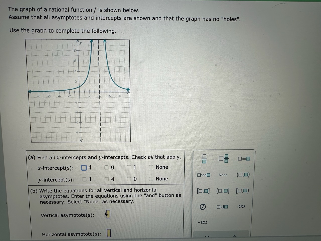 Solved (a) Find all x-intercepts and y-intercepts. Check all | Chegg.com