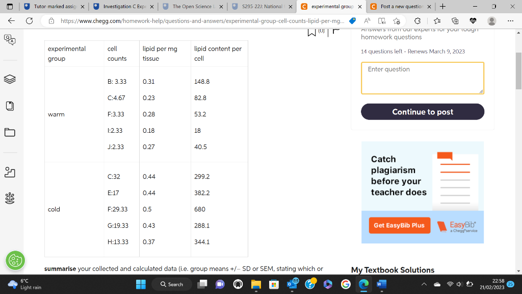 looking at the table: thsi table shows a study of BAT | Chegg.com