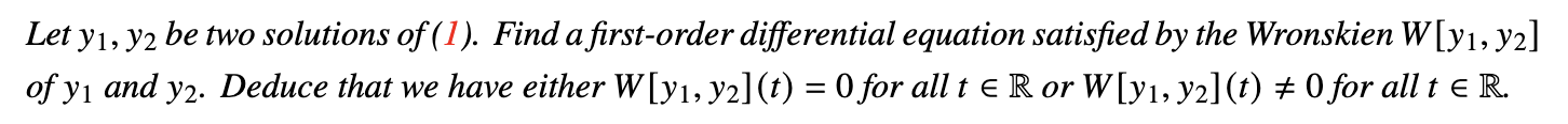 Solved Let p,q:R→R continuous. Consider | Chegg.com