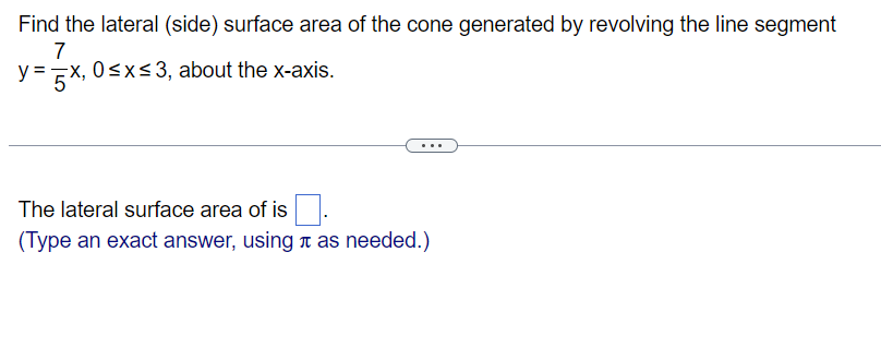 Solved Find the lateral (side) ﻿surface area of the cone | Chegg.com