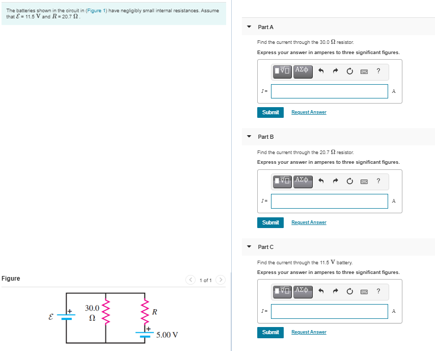 Solved The batteries shown in the circuit in (Figure 1) have | Chegg.com