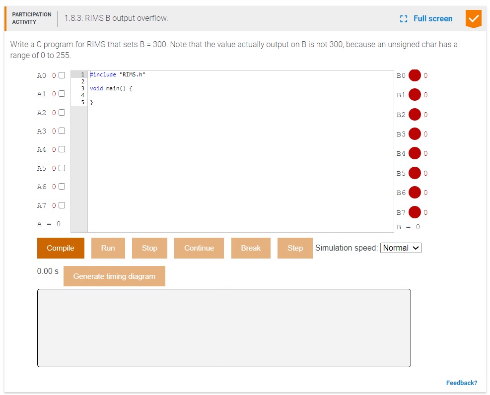 Solved Write a C program for RIMS that sets B=300. Note that | Chegg.com