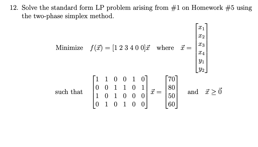 Solved 12. Solve the standard form LP problem arising from | Chegg.com