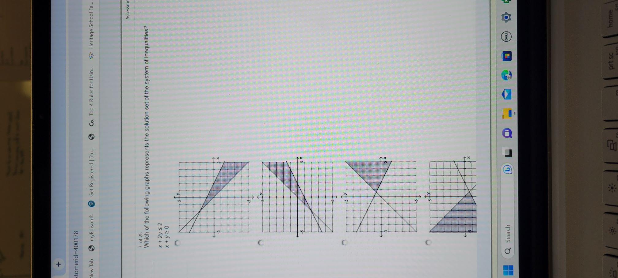 Solved 7 of 25 Which of the following graphs represents the | Chegg.com